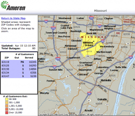 UPDATE: Ameren's outage map shows customers in Webster Groves without ...