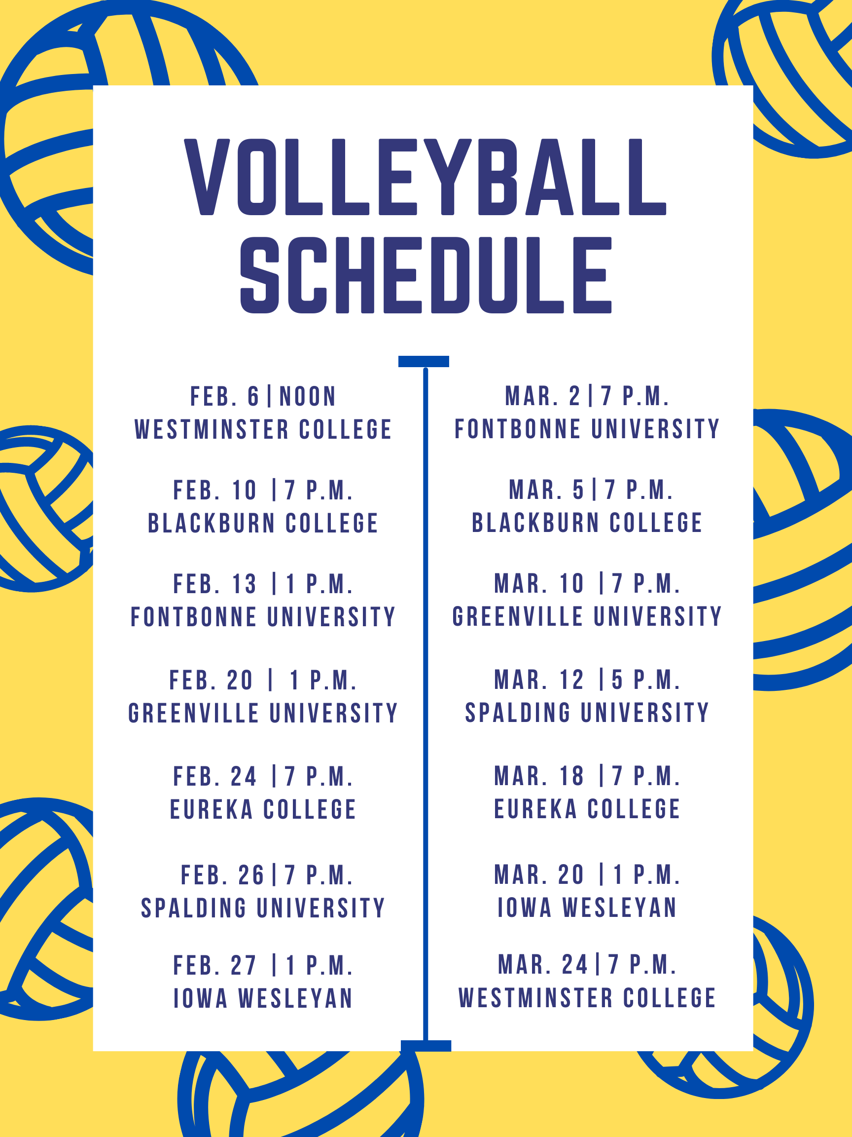 Volleyball Schedule (1) - Webster Journal